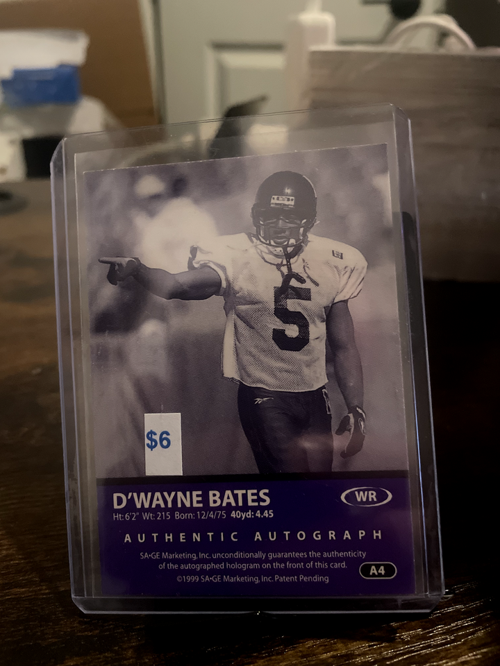 1999 SAGE D'Wayne Bates Autograph RC Northwestern Wildcats | eBay