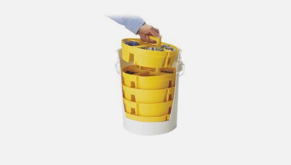 4 Compartment Bucket Stacker Small Parts Organizer for Bucket Storage 5 ...