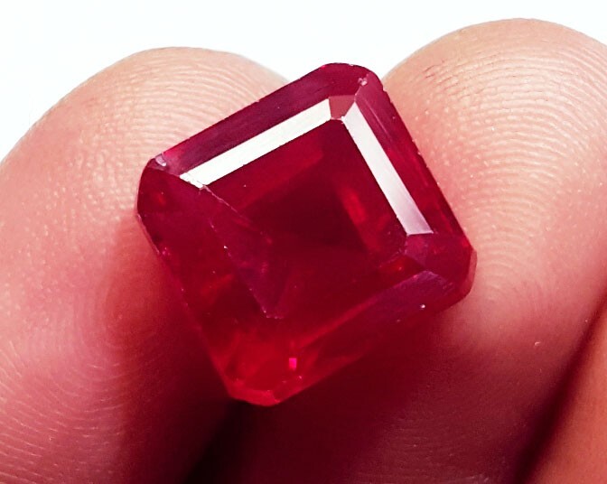 Natürlich Rot Rubin Quadrat Form Zertifiziert Lose Edelstein 9.85 CT ...