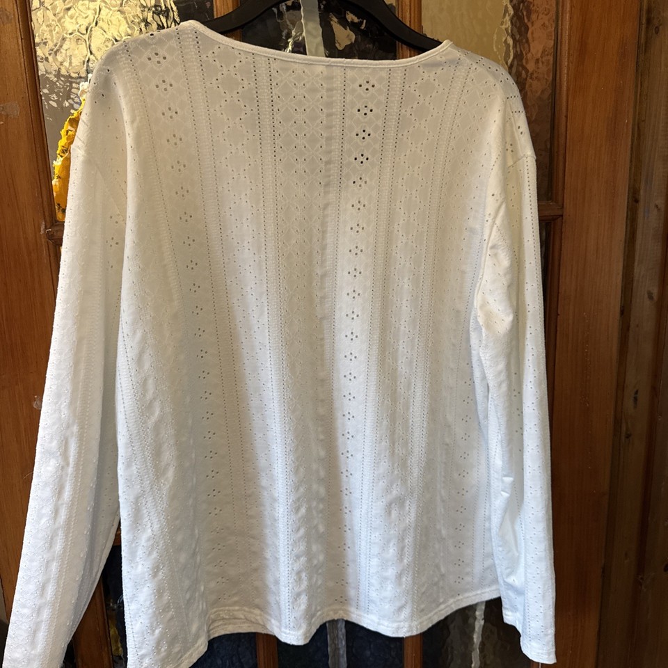 Ladies Off White Button Up Top Size 2XL (20) | eBay UK