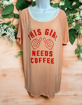 Victoria's Secret PINK Super Soft Sleep Shirt Sz Small Coffee Pajamas ...