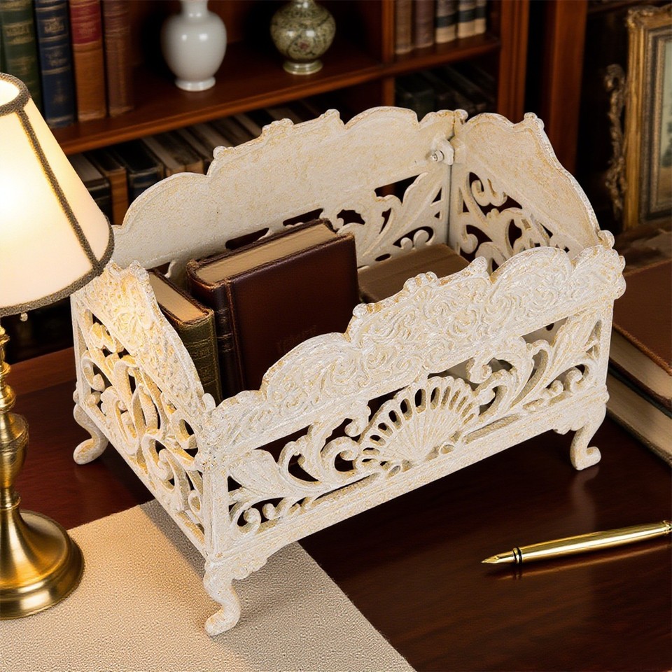 Sungmor Vintage Cast Iron Storage Holder for Planter Magazines, Garden ...
