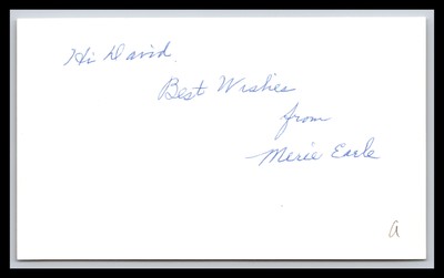 Merie Earle - Actress - 3x5 Card - Signed | Autograph (a) | eBay