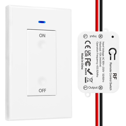 AC 110V 120V 220V 240V Wireless Remote Control Light Switch 1500W 1 ...