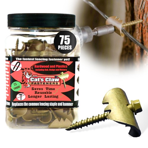 Cat's Claw Fasteners 75 Pack 1.5" Fencing Staples Durable Easy Install ...