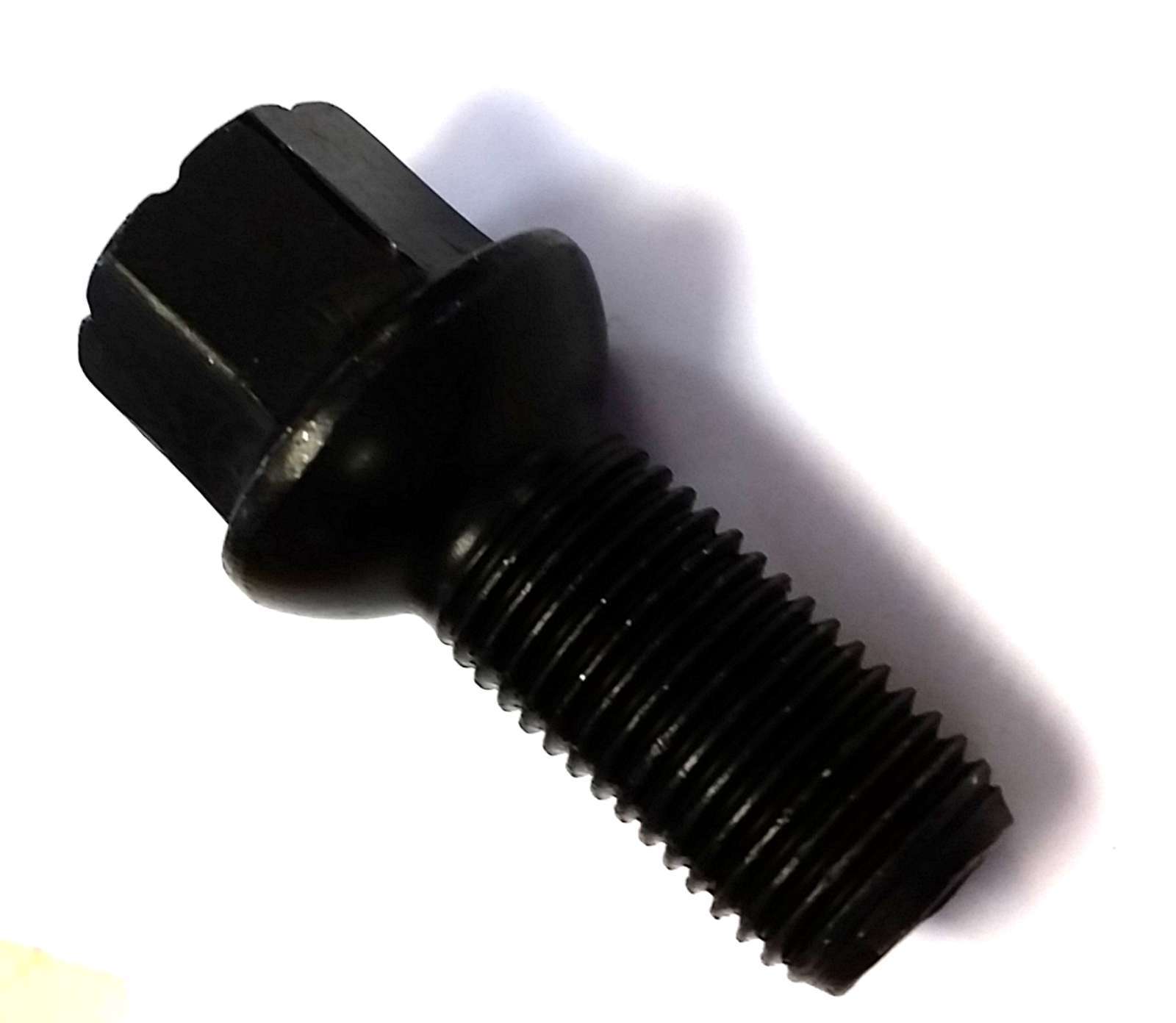 x4 Black Round Tapered M14X1.5 Standard Alloy Wheel Bolts VW GOLF MK 6 ...