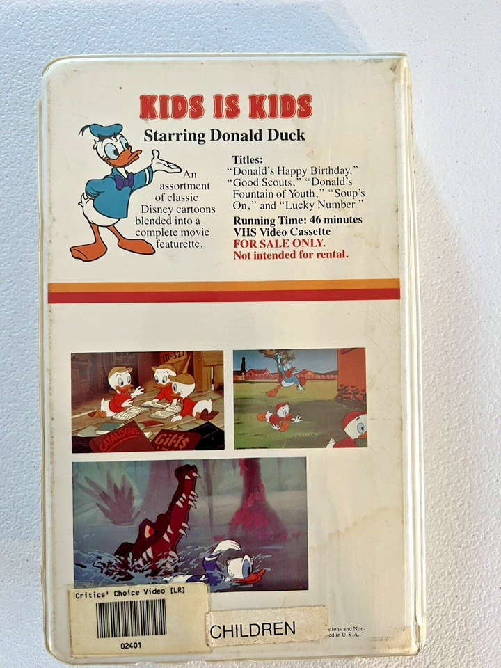 Walt Disney Home Video Kids Is Kids VHS Clamshell RARE Vintage | eBay