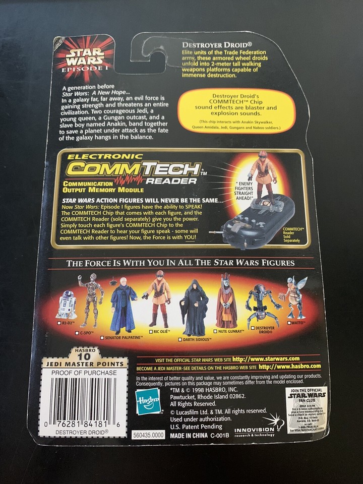 STAR WARS Episode I Phantom Menace DESTROYER DROID ACTION FIGURE ...