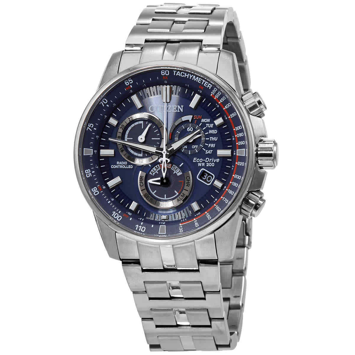 Citizen PCAT Perpetual Alarm World Time Chronograph Blue Dial Men's ...