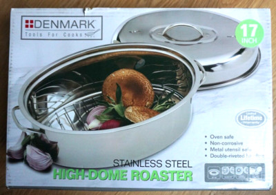 DENMARK TOOLS FOR COOKS STAINLESS STEEL HIGH-DOME ROASTER 17" NEW | eBay