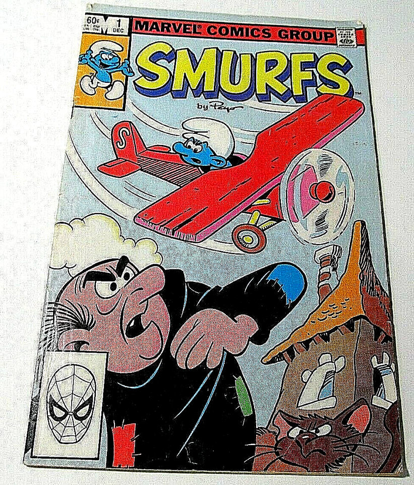 1982 MARVEL COMIC SMURF VOL.1 No.1 & 2 Pin Back 3"buttons & Smurfette ...