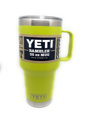 Yeti Chartreuse Rambler 35 oz Mug Straw Cap LIMITED EDITION COLOR SIZE ...
