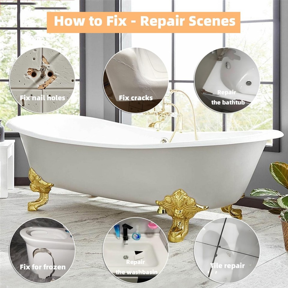 Porcelain Sink Repair Kit White, Enamel, Porcelain, Fiberglass, Ceramic ...