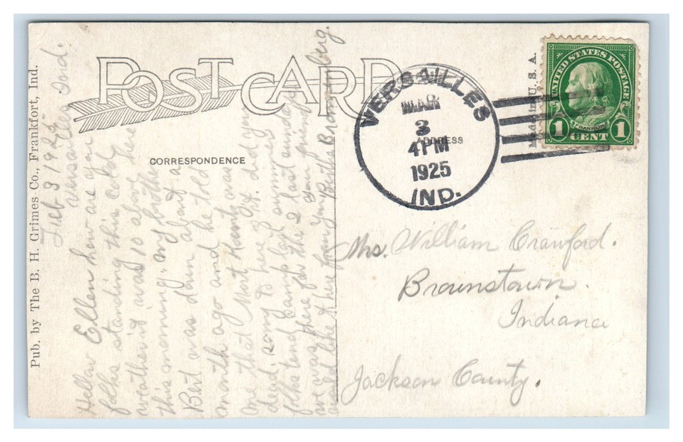 1925 Milan, IN Postcard- VIEW FROM PIKE Black and White | eBay