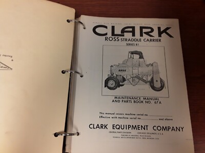 Clark, Ross Straddle Carrier Series 81 Parts & Maintenance Manual | eBay