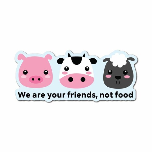 We Are Your Friends Not Food Sticker Decal Vegan Vegetarian Food Laptop ...
