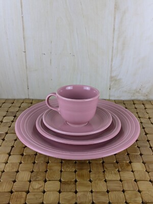 Pink Fiestaware Fiesta 4 Pc Place Setting Vintage Mug / 3 Stamped ...