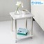 Small 2 Tier White Gloss Finish Side Table with Shelf Bedroom Coffee ...