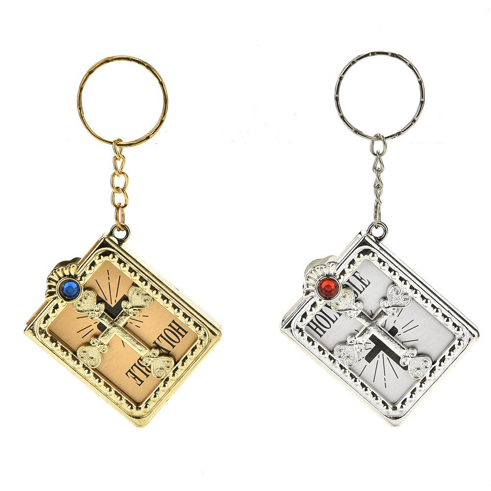 Mini Minature Holy Bible Keychain Religious Christian Jesus Cover ...