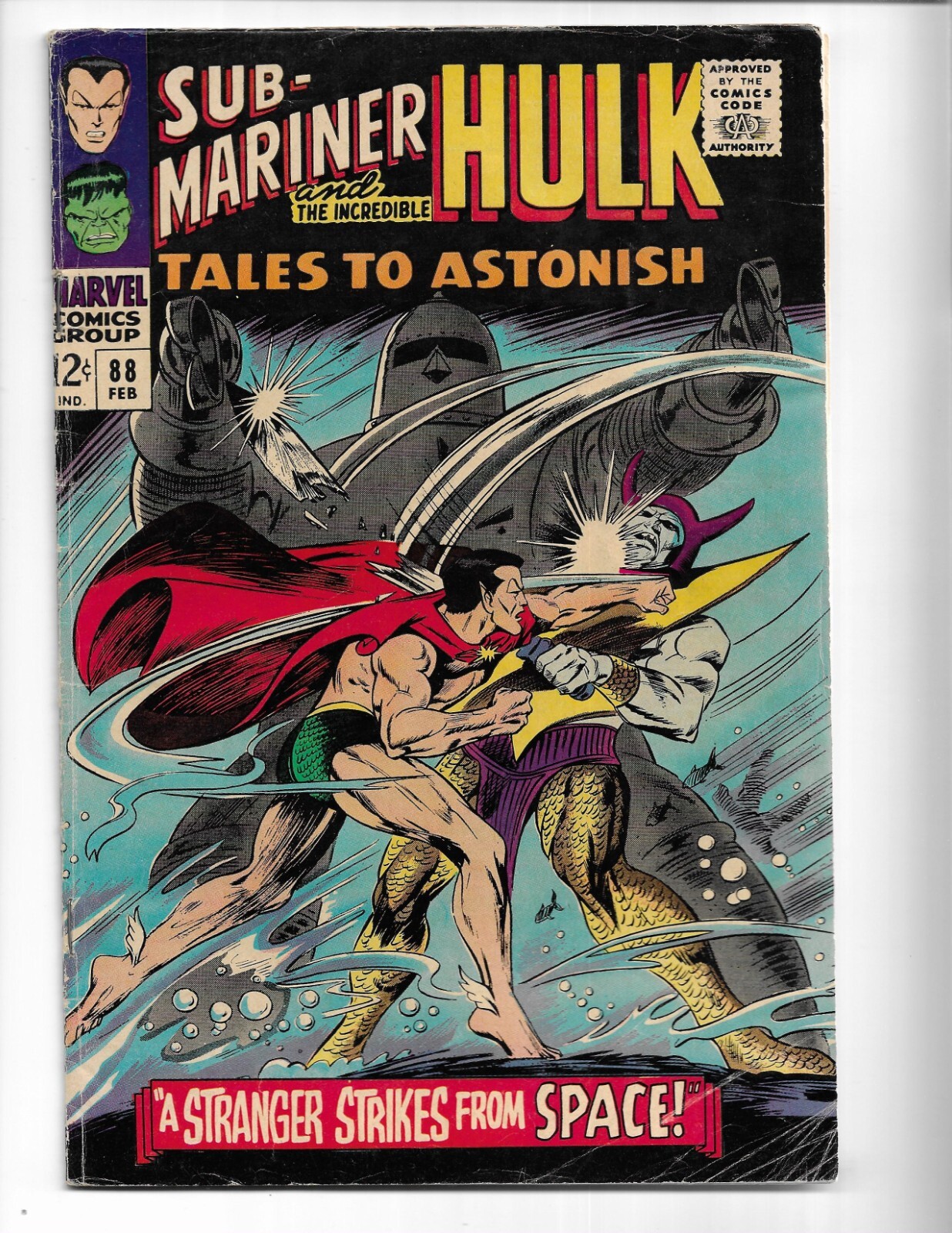 Tales To Astonish 88 1967 Marvel Comics VG+ 4.5 Sub-Mariner Hulk Attuma ...