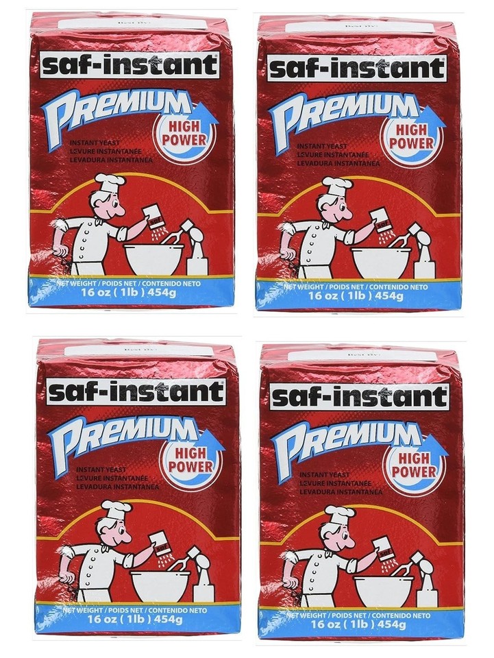 Convenient 4-Pack of SAF Instant Premium Yeast, 16 Oz Each for Baking ...