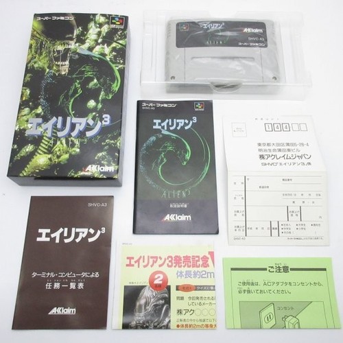 Alien 3 Super Famicom Game with Manual, Mission List & Postcard, Japan ...