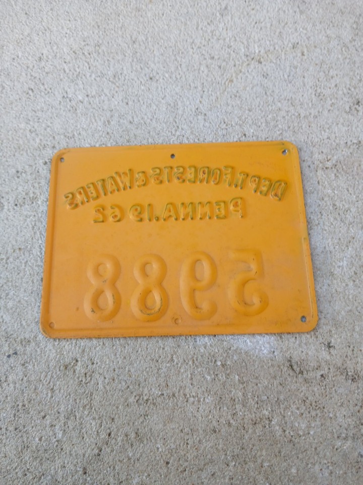 Vintage 1962 Pennsylvania Forests And Water Metal License Plate #5988 ...