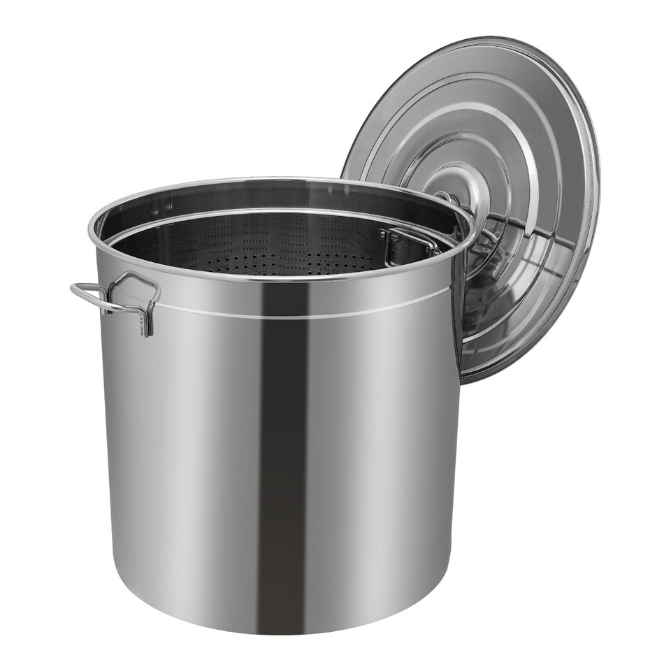 50L/52.8Qt Stock Pot Stainless Steel Stock Pot Kitchen Cooking Pot w ...