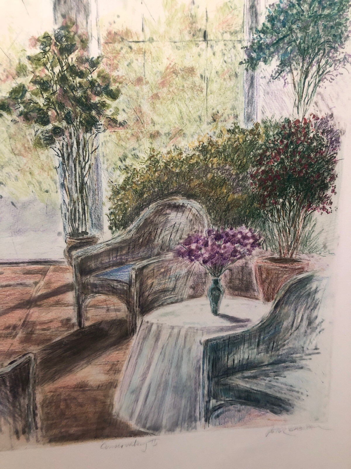 FINE ART LITHOGRAPH: Peter Eastham - Conservatory II - 30x36 Signed ...