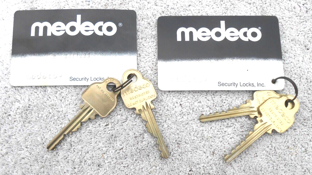 ( 2 ) pair MEDECO High Security Factory precut Keys and card | eBay
