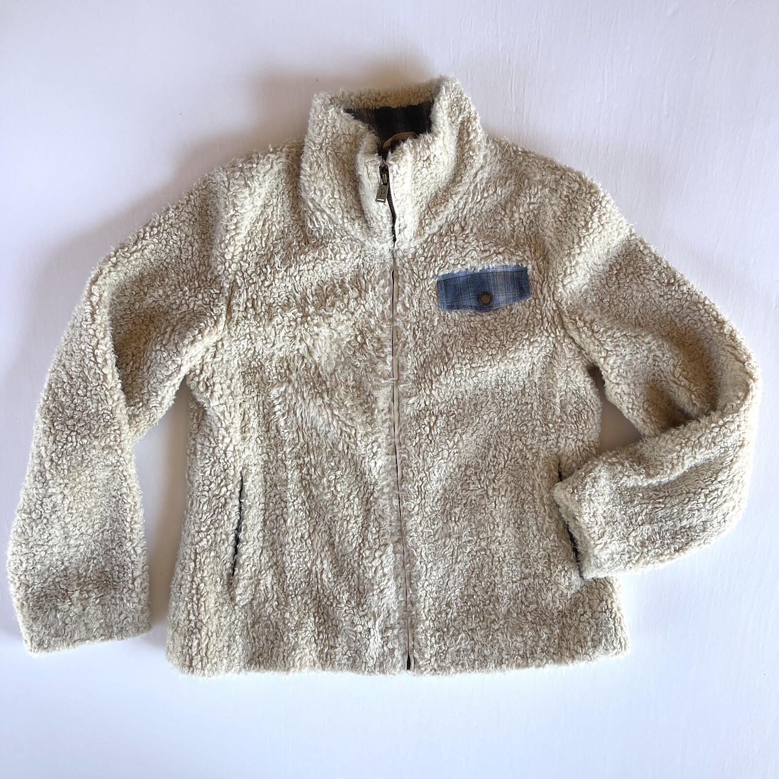 Pendleton Deep Pile Fuzzy Sherpa Fleece Jacket Wool P… - Gem
