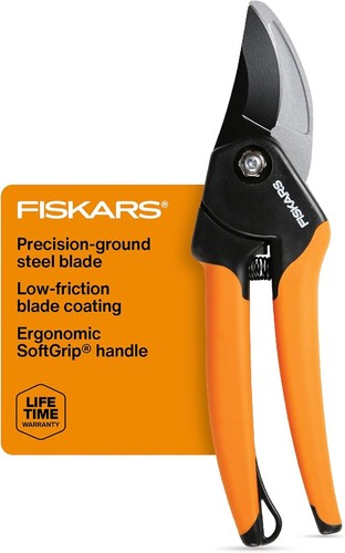 Fiskars Bypass Pruning Shears, 5/8-Inch Cut Capacity SoftGrip Hand ...
