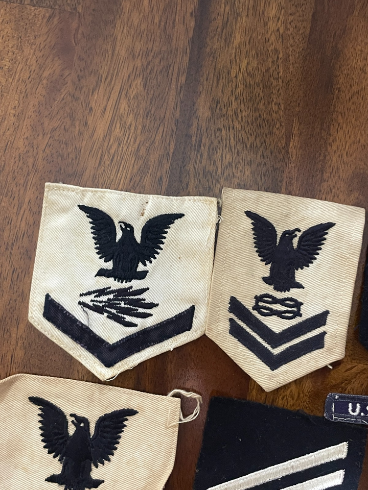 Lot Of 7 Vintage US Military Rating Patches + Agnew Spiro Patch Peace ...