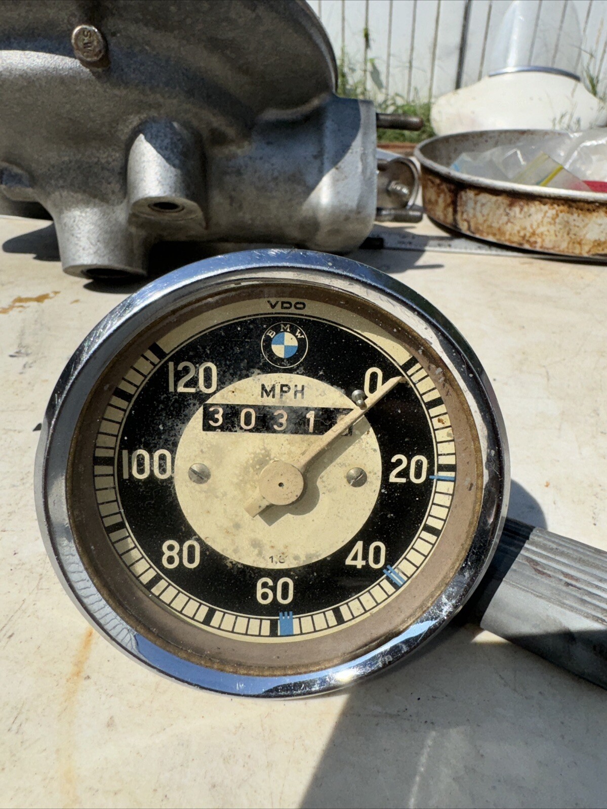Early Original BMW Airhead R69S VDO KM Speedometer w 1.6 TESTED 11/60 ...