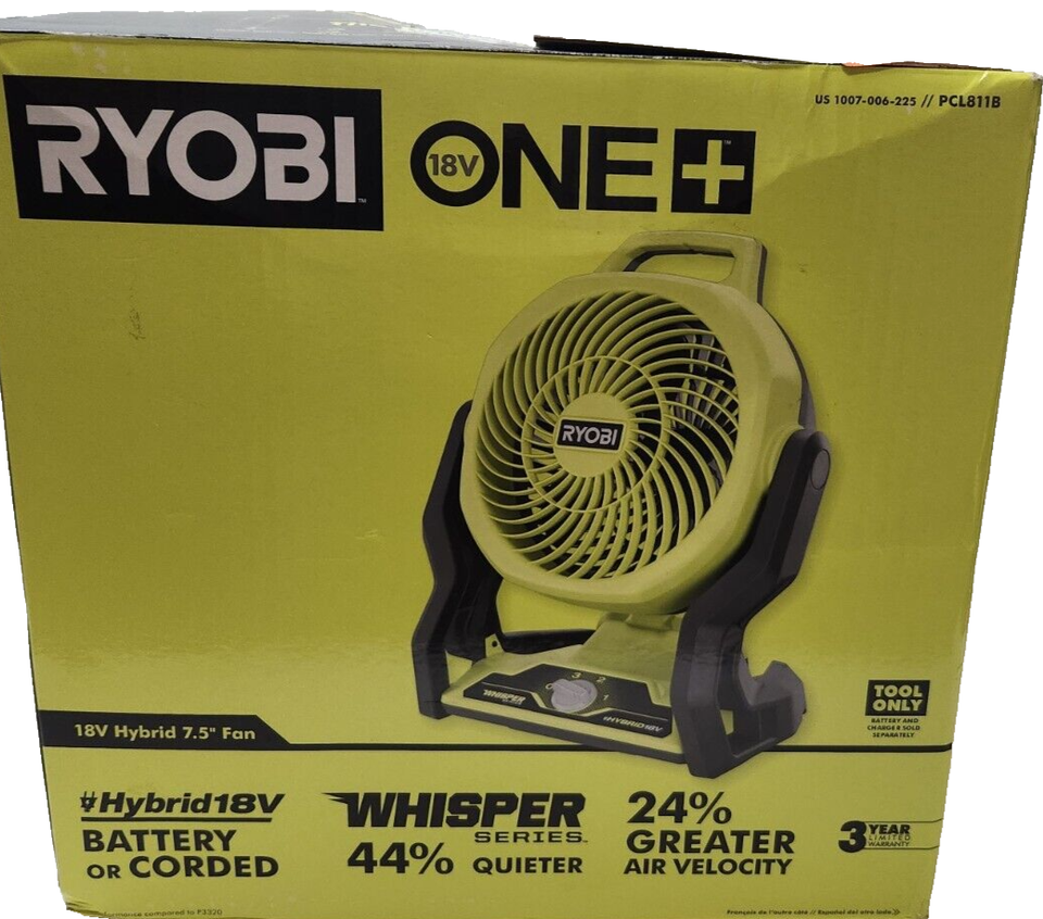 (175) Ryobi PCL811 - 18-Volt Hybrid Portable WHISPER SERIES 7-1/2 ...
