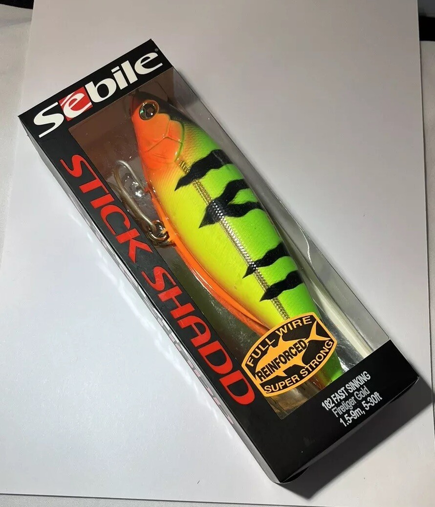 1 Sebile Stick Shadd Sinking SS-182-SK Jerkbait Lure FIRETIGER GOLD ...