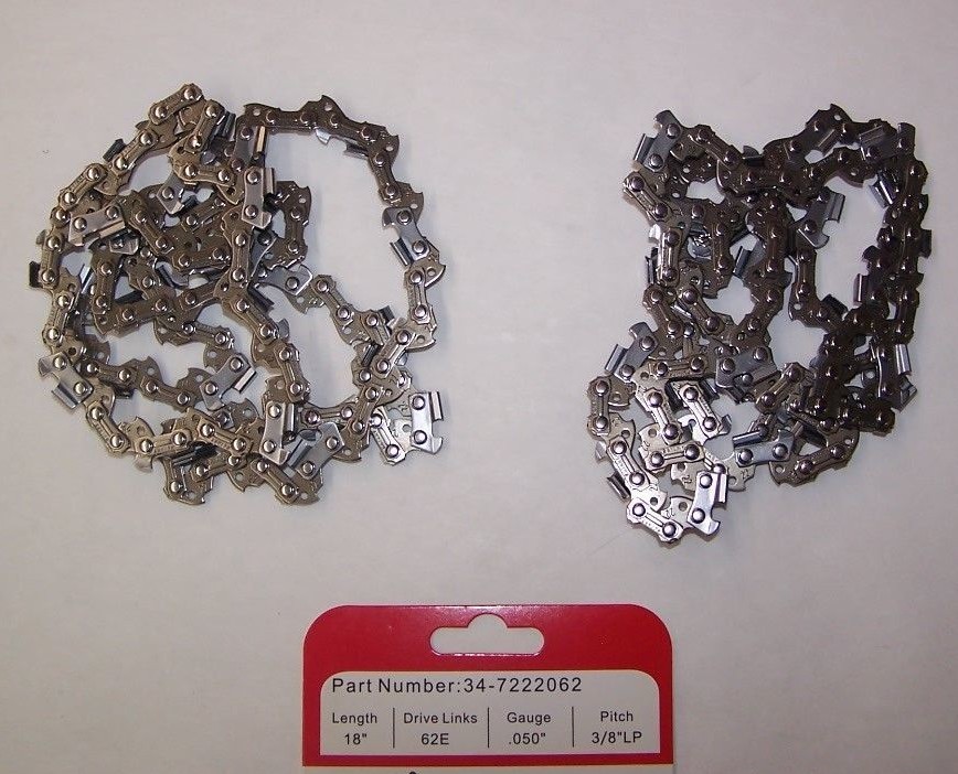 PET-333 (2) Pack Chainsaw Saw Chain Replaces 91VXL062G 18" 3/8 LP .050 ...