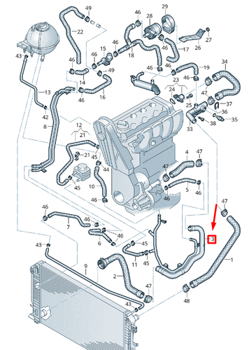 NEW VOLKSWAGEN CRAFTER 2F MK1 COOLANT HOSE PIPE 076121065B NO DUTY TO ...