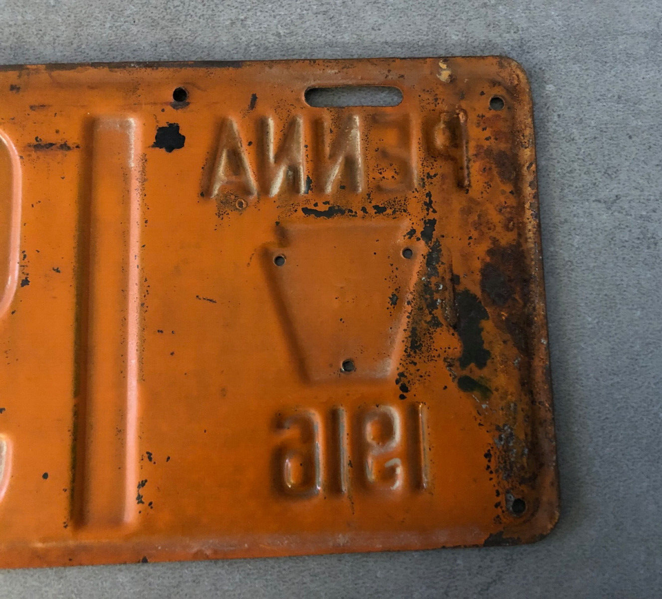 1916 PA Penna Pennsylvania Antique License Plate 197388 | eBay