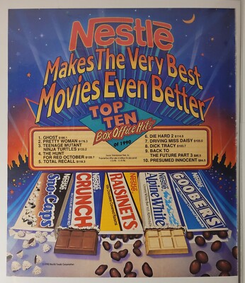 Large Format NESTLE Movies Magazine Ad (1990) - Goobers, Raisinets ...