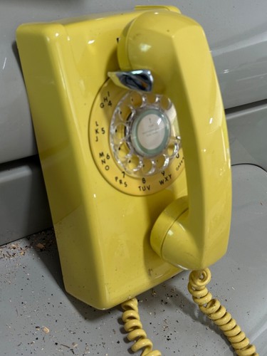 Vintage ITT Yellow Rotary Wall Phone 554 Old Telephone Canadian | eBay