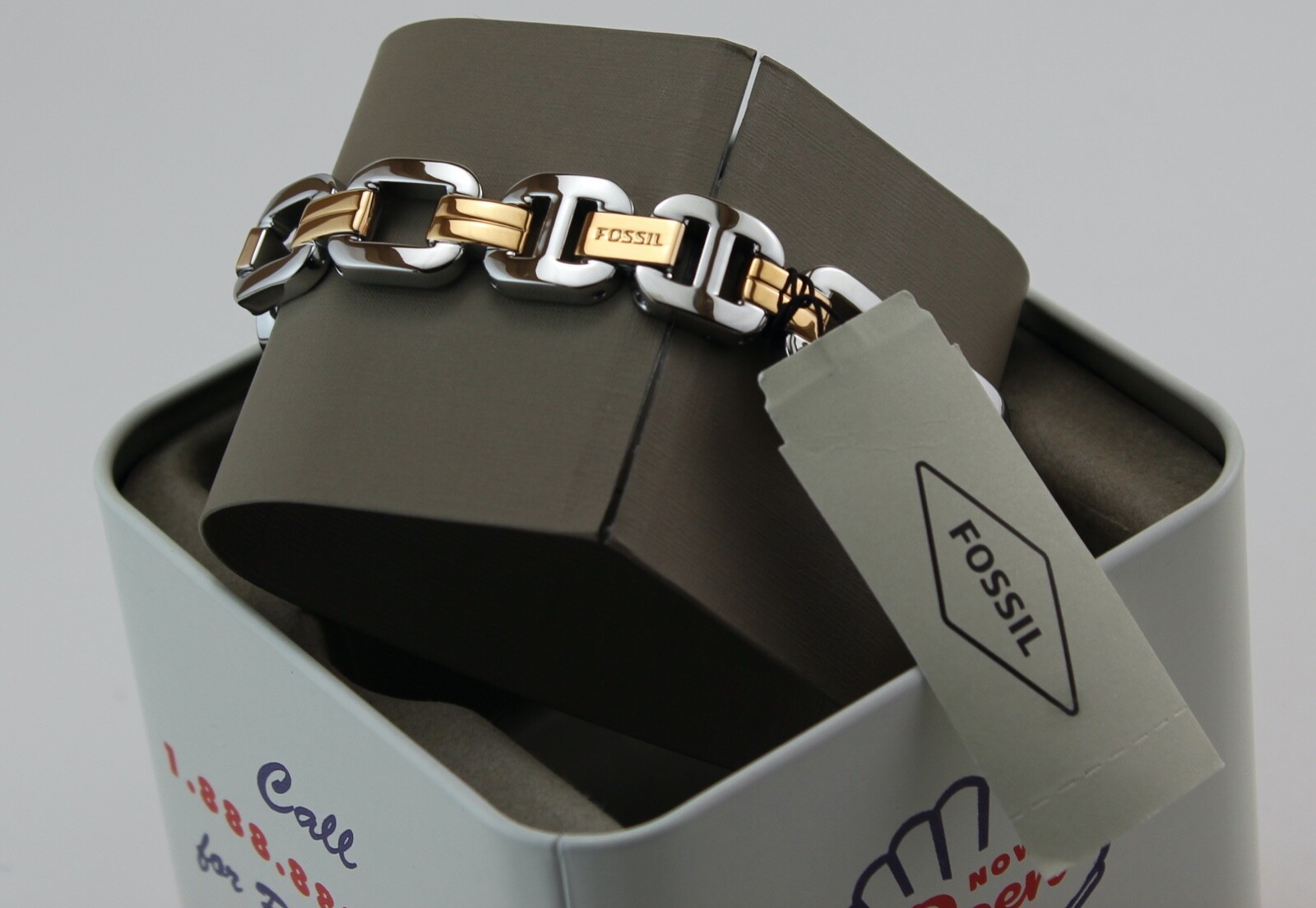 Fossil Kerrigan 32mm Silver Stainless Steel Case and Silver/Rose Gold ...