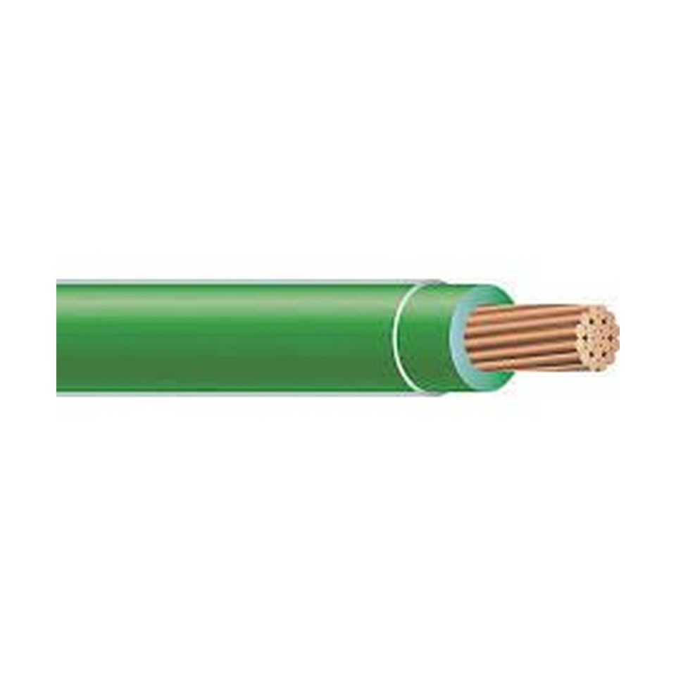 Green 4 Gauge THHN 19-Stranded Copper Building Wire (100ft Cut) 100ft ...