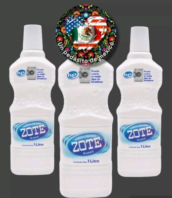 3x ZOTE Rosa Liquido 1 Lt each Large Bottles Jabon ZOTE Liquid Laundry ...
