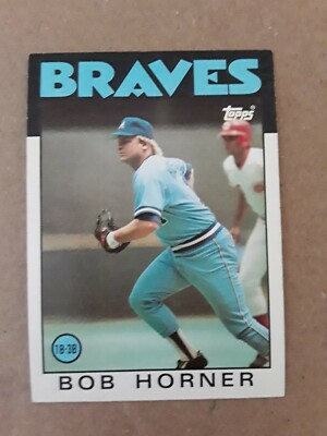 1986 Topps Bob Horner baseball card #220. Atlanta Braves. | eBay