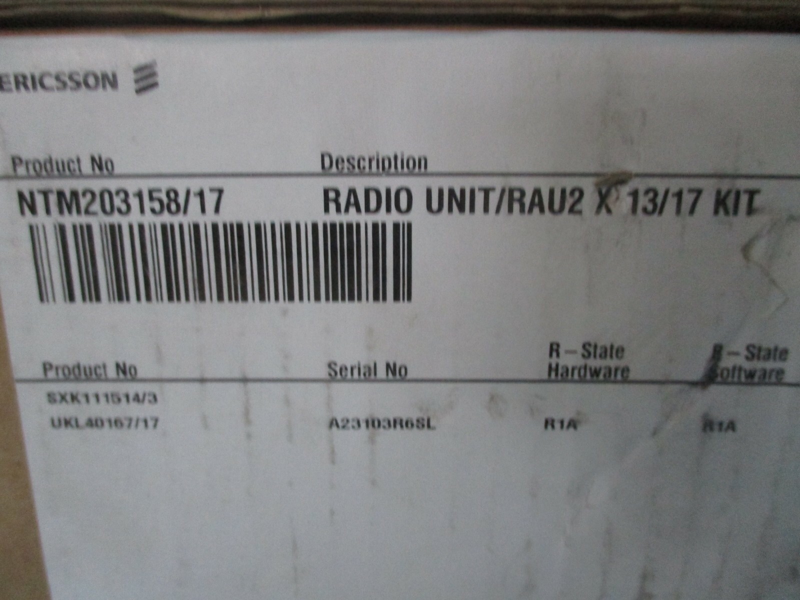 Ericsson NTM203158/17 RADIO UNIT / RAU2 X 13/17 KIT SXK111514/3 ...