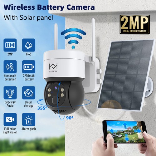 ICSEE System Solar Camera Cell Powered Outdoor Home Security WiFi HD ...