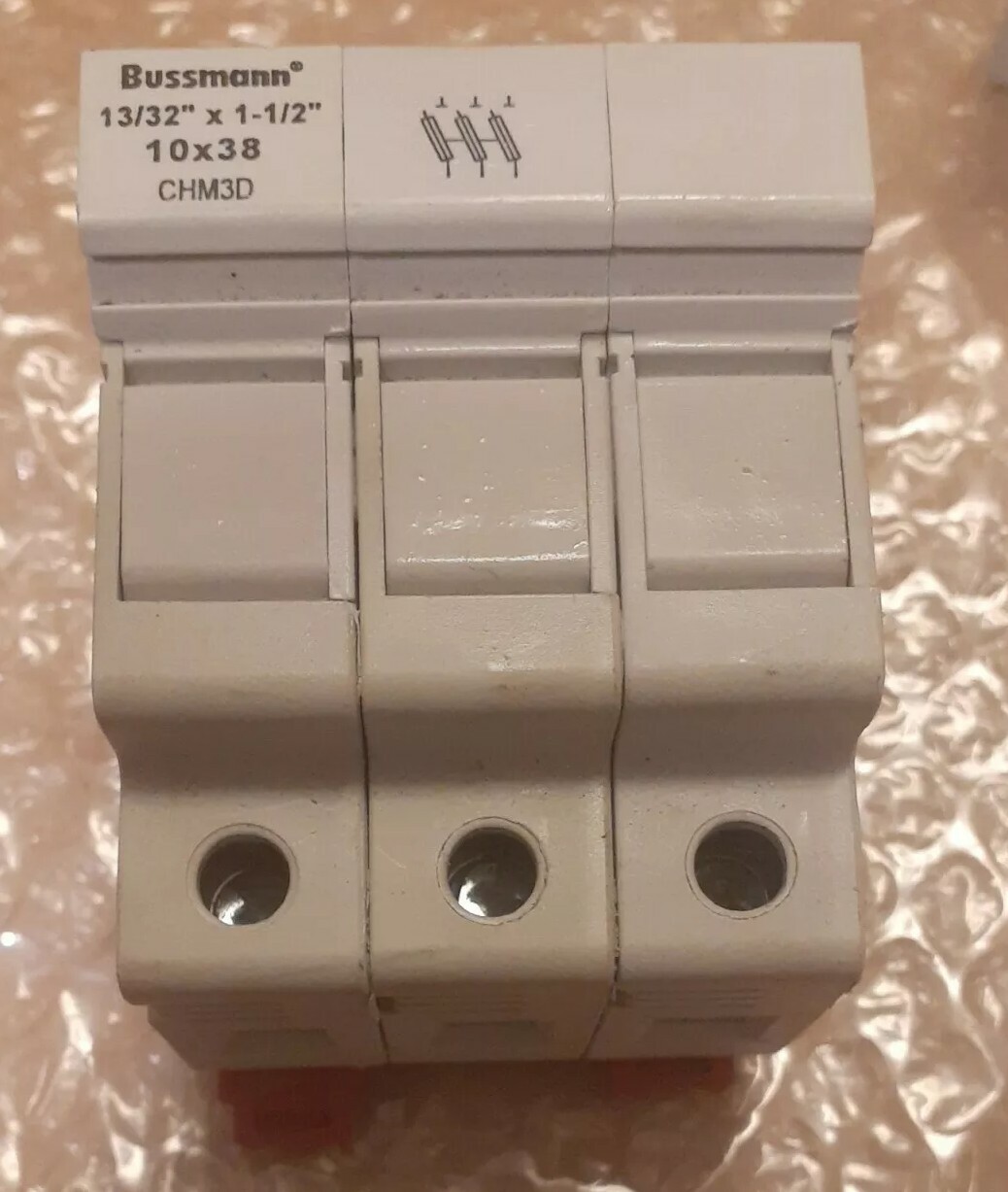 Cooper Bussmann CHM3D 3 Pole Fuse Holder 13/32"×1-1/2" 10×38 - Used ...