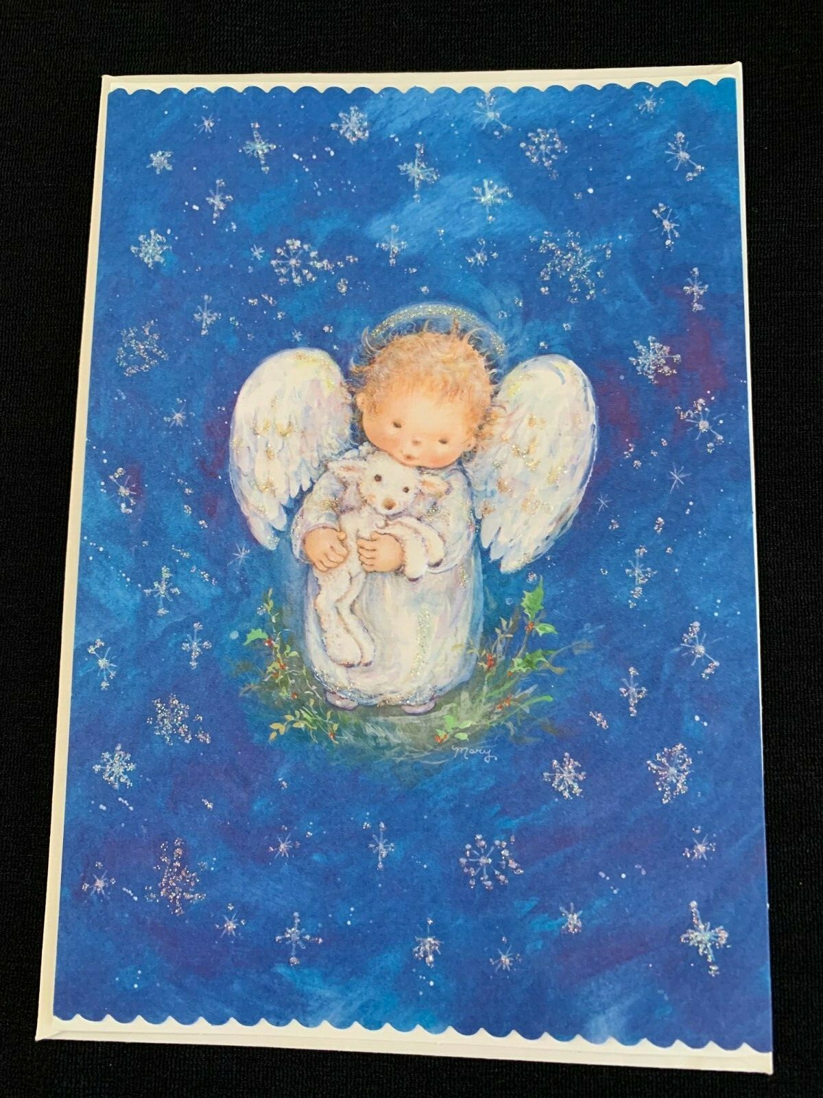 Vintage Unused Mary Hamilton Christmas Greeting Card Hallmark Glitter ...