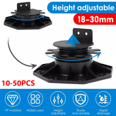 50X Adjustable Decking Pedestal Riser Foot Bearing Support 18mm-30mm ...